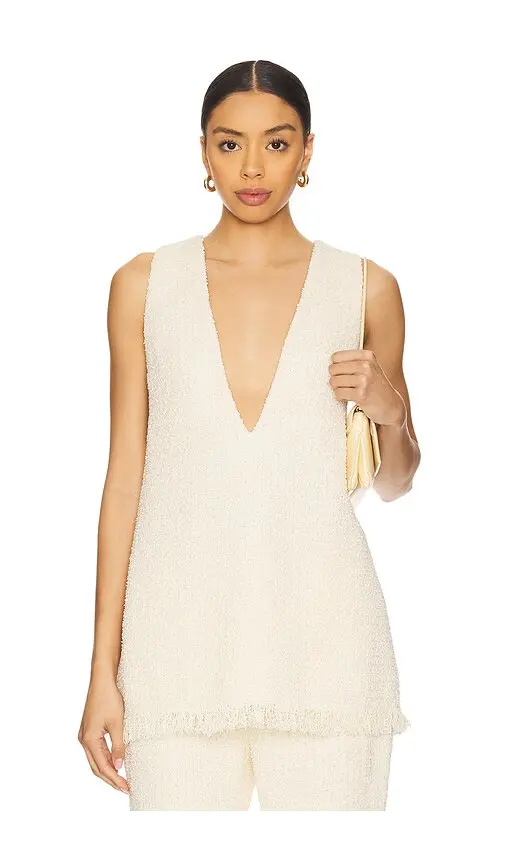 SEROYA Gav Boucle Top - Eggshell