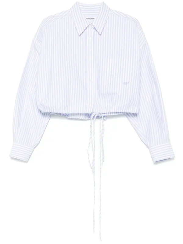 Alexander Wang Striped Cropped Shirt - White