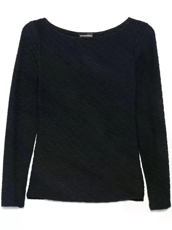Emporio Armani Textured Top - Blue