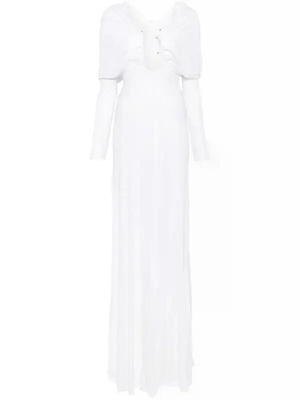 Christopher Esber Arced Palm Maxi Dress - White