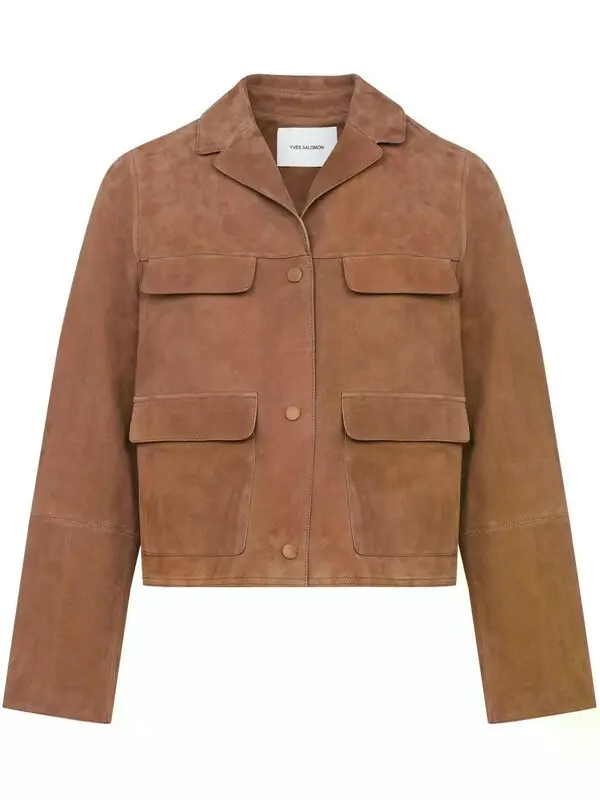YVES SALOMON Suede Jacket - Brown