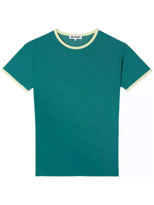 Sunnei Contrasting-trim T-shirt - Green