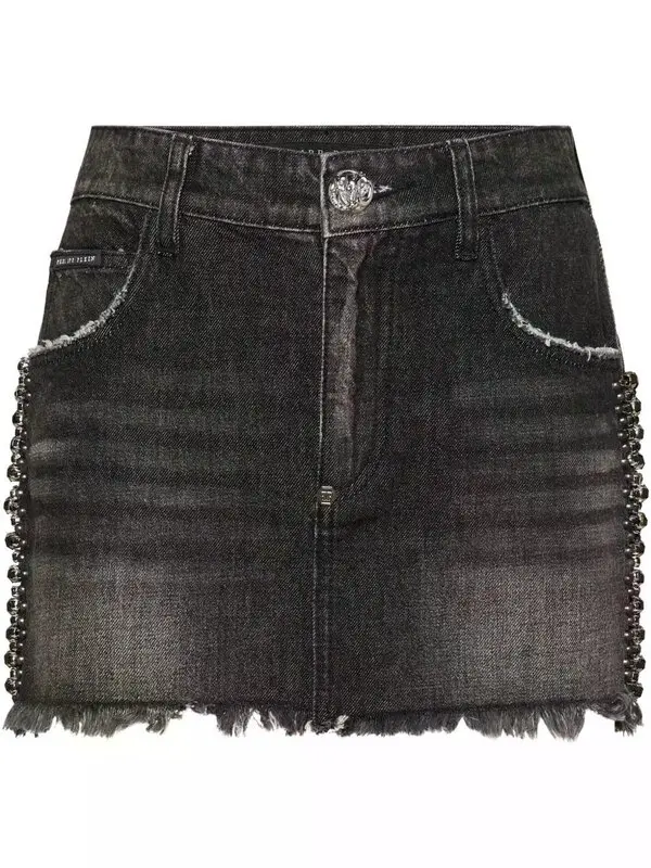 Philipp Plein Rib Strass Mini Skirt