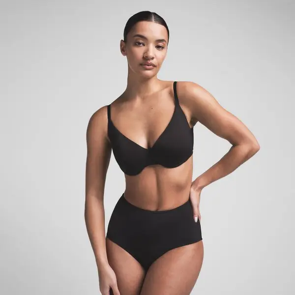 SKIMS Signature Swim Full Coverage Underwire Bikini Top - Onyx