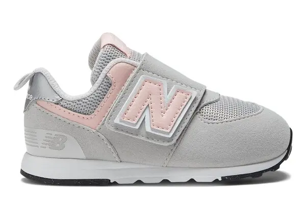 NEW BALANCE 574 Hook And Loop Sneakers - Rain Cloud/pink Haze