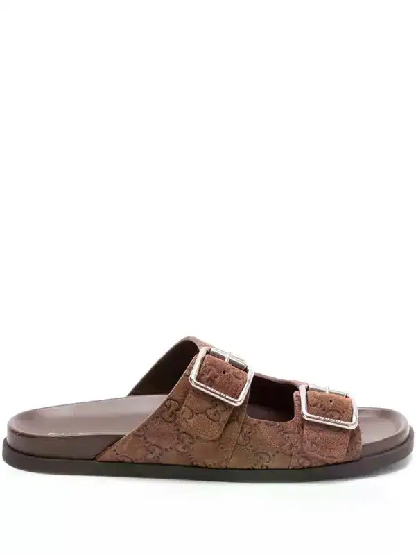 Gucci Leather Slides Brown Editorialist