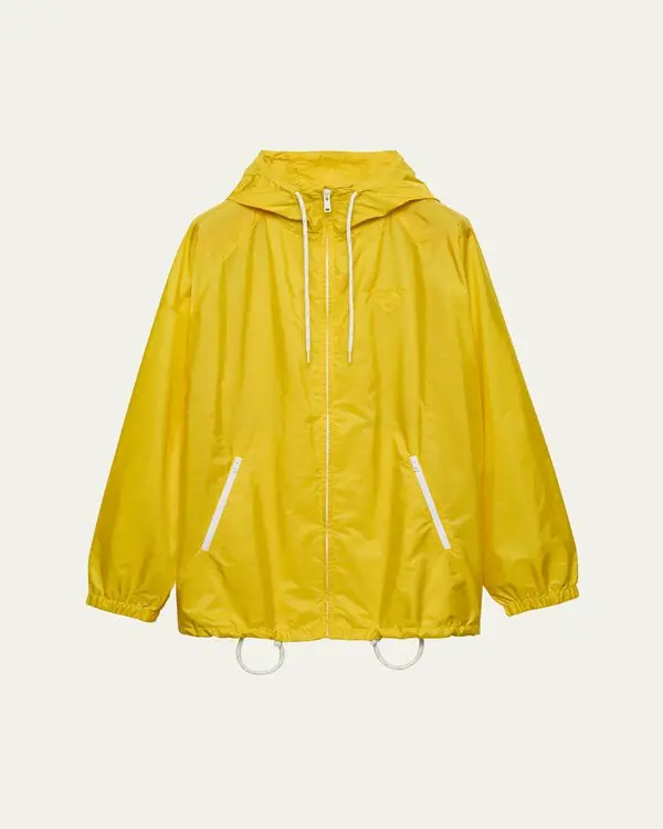 Prada Re-nylon Hooded Rain Jacket - Cedro