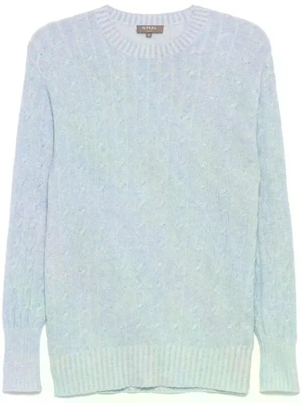 N.peal Thames Cable Pullover Sweater - Blue