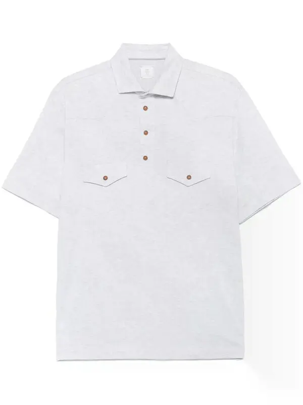 Eleventy Mélange-effect Polo Shirt - Grey