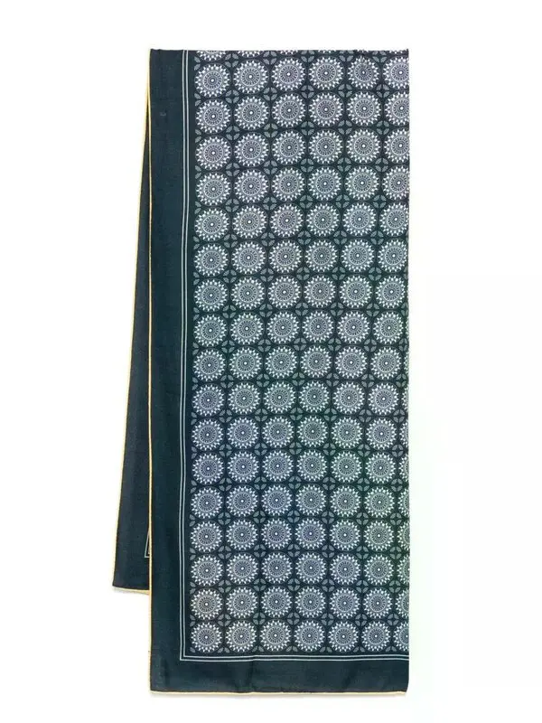 N.peal Geometric Pashmina Scarf - Blue