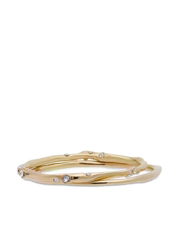 Dries Van Noten Rhinestone-embellished Cuff Bracelets - Gold