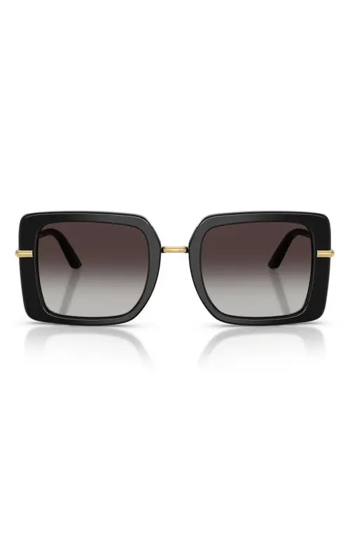 Dolce & Gabbana 52mm Square Sunglasses - Top Black / Grey Gradient