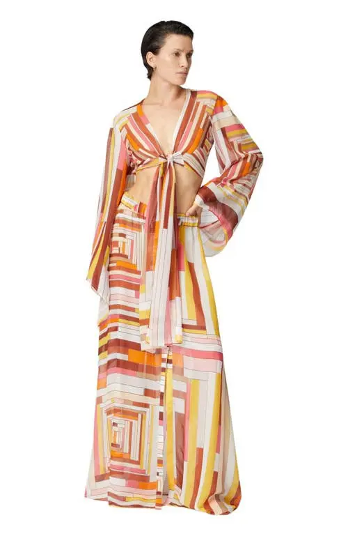 Missoni Long Printed Silk Cover-up Skirt With Front Closure - Multicoloured