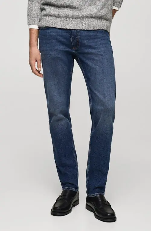 Mango Jan Slim Fit Jeans - Dark Blue