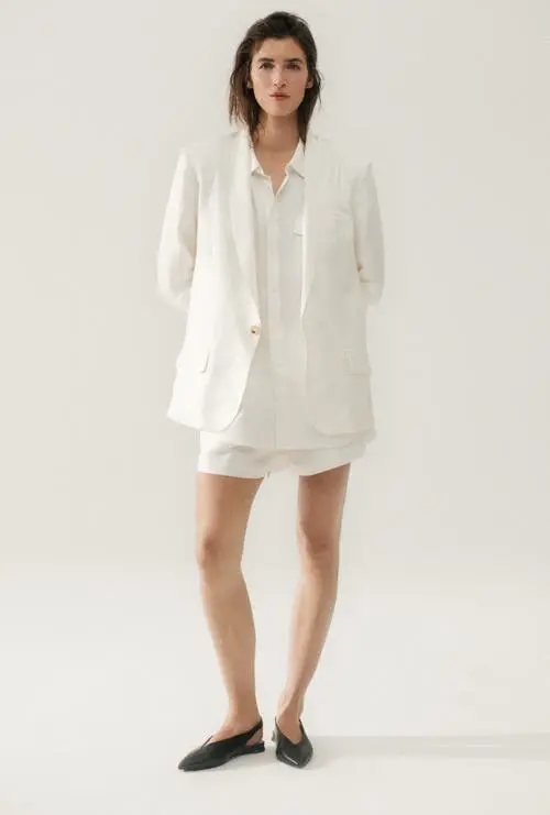 Silk Laundry Twill Miami Blazer - White