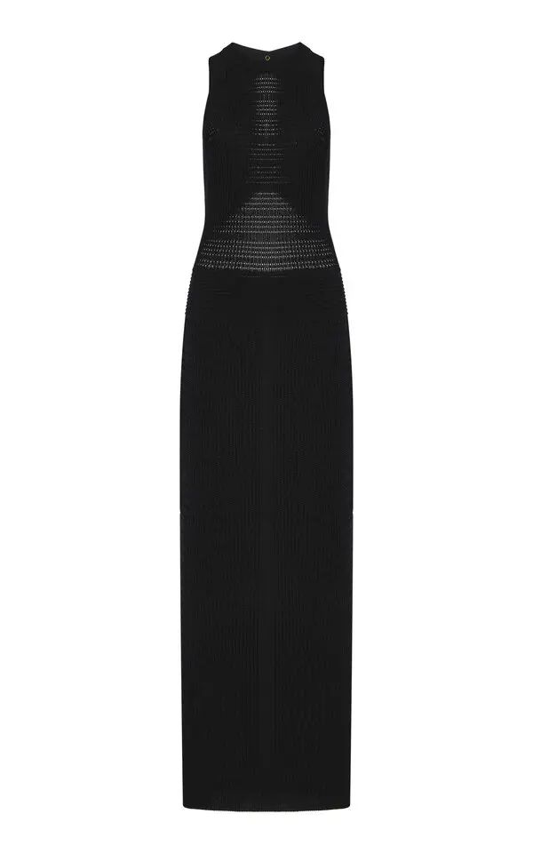 Balmain Open-back Knit Midi Dress