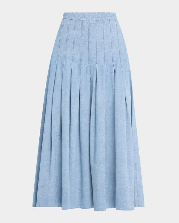 The Great. The Rhythm Midi Skirt - Boiler Wash