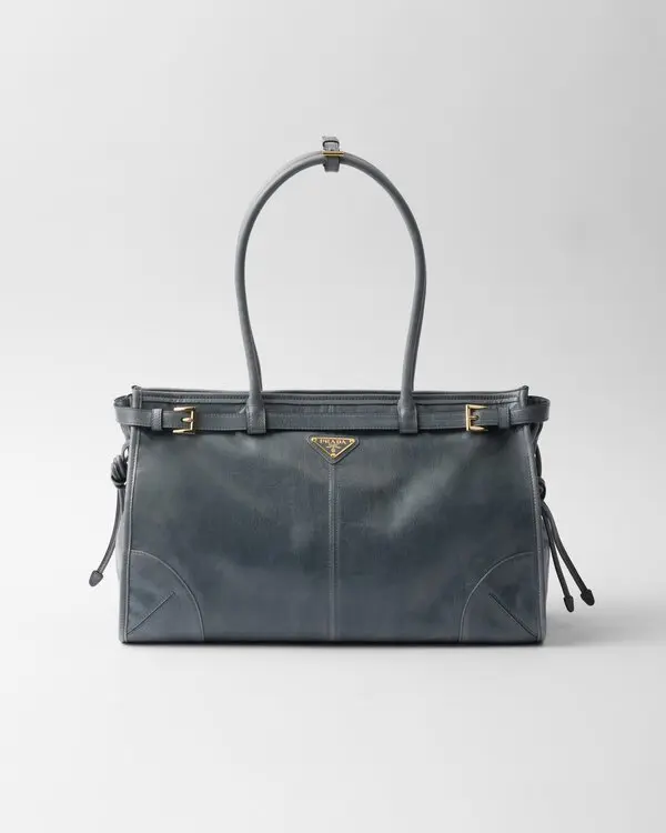 Prada Bonnie Large Leather Handbag - Air Force Blue