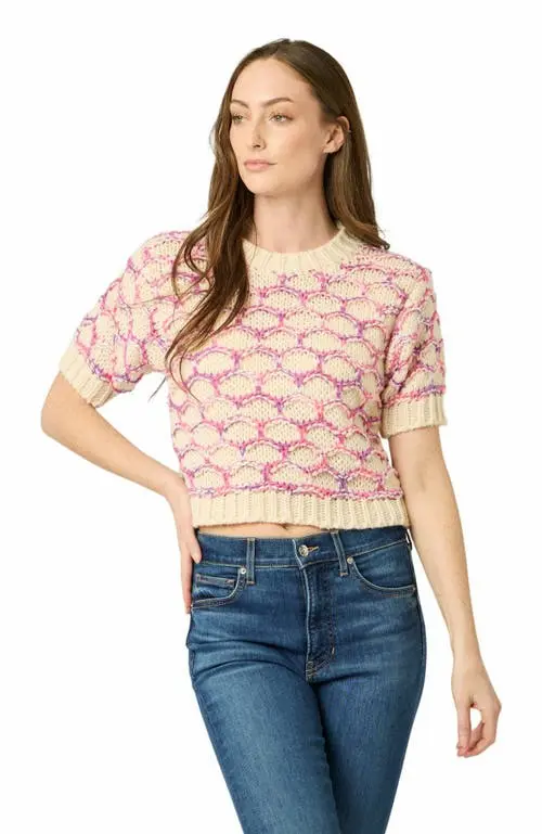 BTB LOS ANGELES Lola Crop Sweater - Magenta Multi