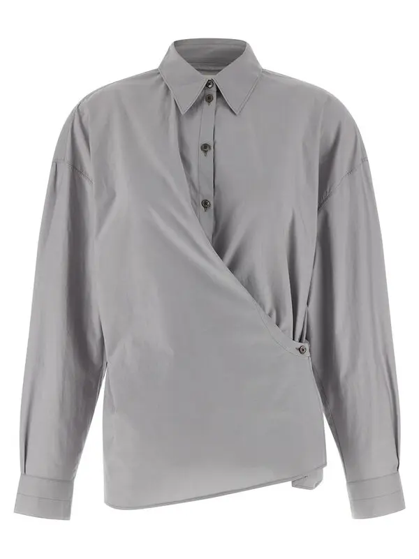 LEMAIRE Straight Collar Twisted Shirt - Gray