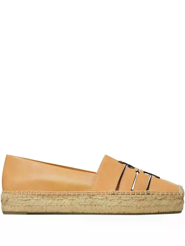 Tory Burch Leather Espadrilles - Neutrals