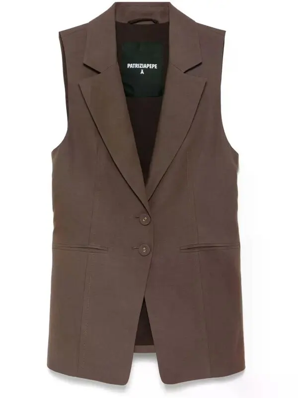 Patrizia Pepe Cut-out Waistcoat - Brown