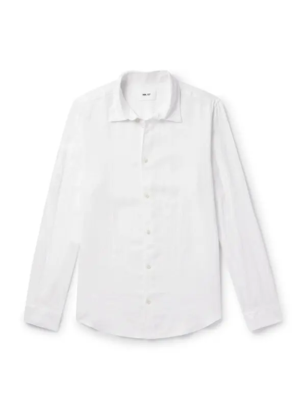 Nn07 Enzo 5708 Linen Shirt - White
