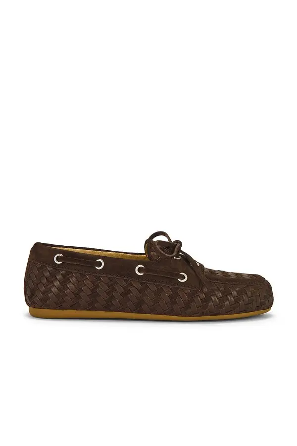 Miu Miu Woven Leather Moccasin - Moro