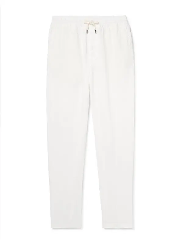 Altea Aaron Straight-leg Linen Trousers - White
