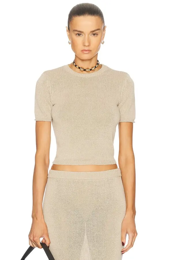 SEROYA Ser.o.ya Clare Knit Baby Tee - Stone