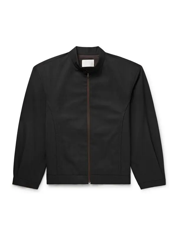 AMOMENTO Striped Wool-blend Jacket
