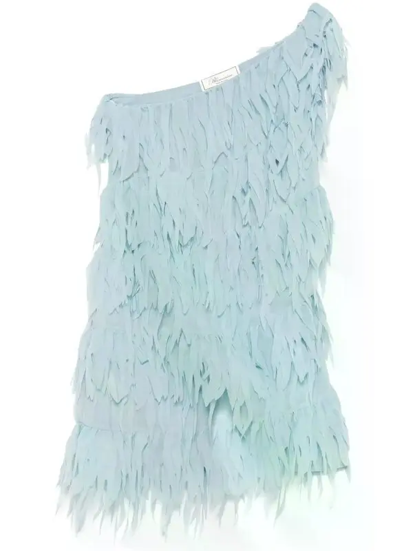 Blumarine Fringed Mini Dress - Blue