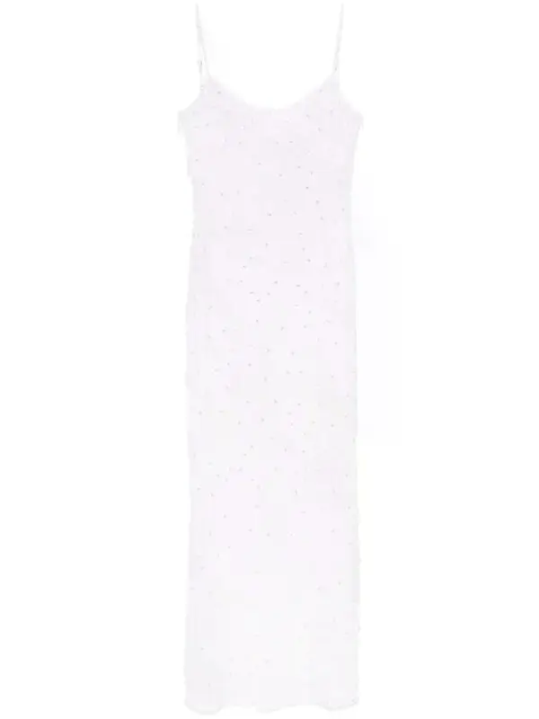 Blumarine Bead-tassel Maxi Dress - White
