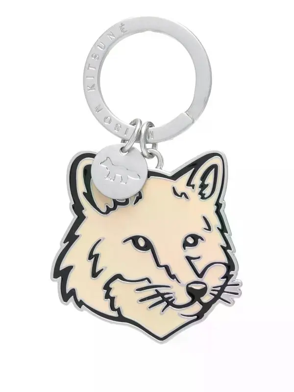 Maison Kitsuné Bold Fox Head Keyring - Neutrals