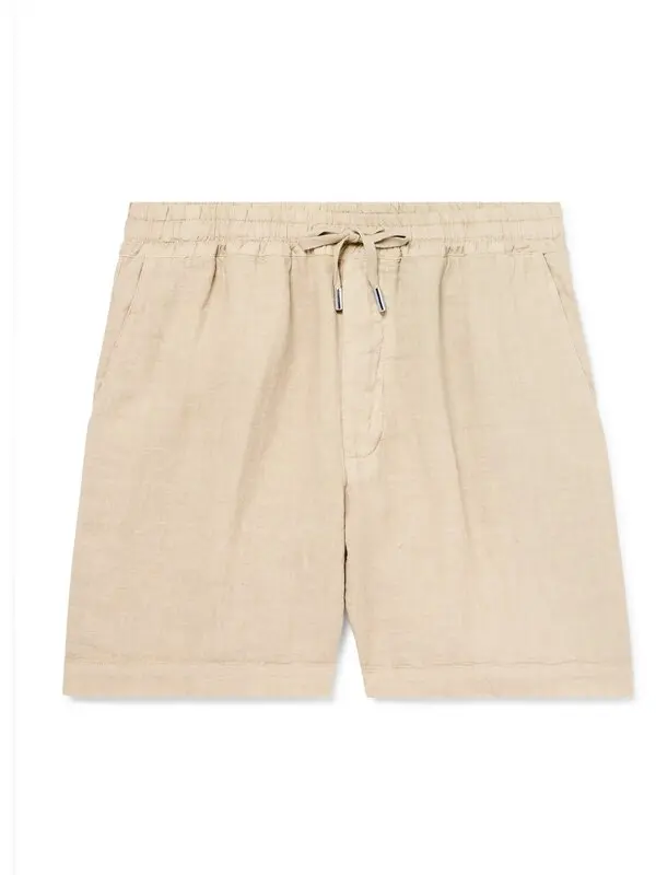 Altea Samuel Straight-leg Linen Shorts - Neutrals