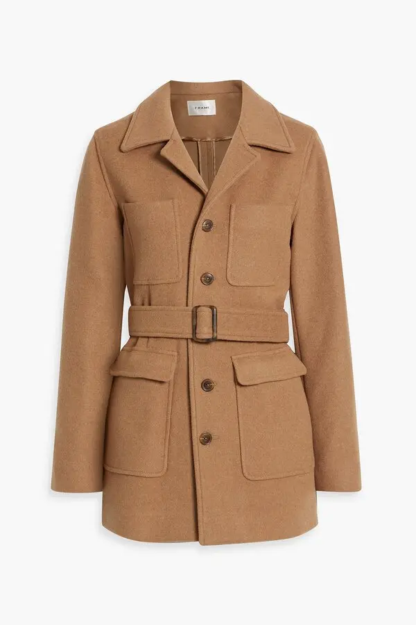 FRAME Melton Belted Felt Jacket