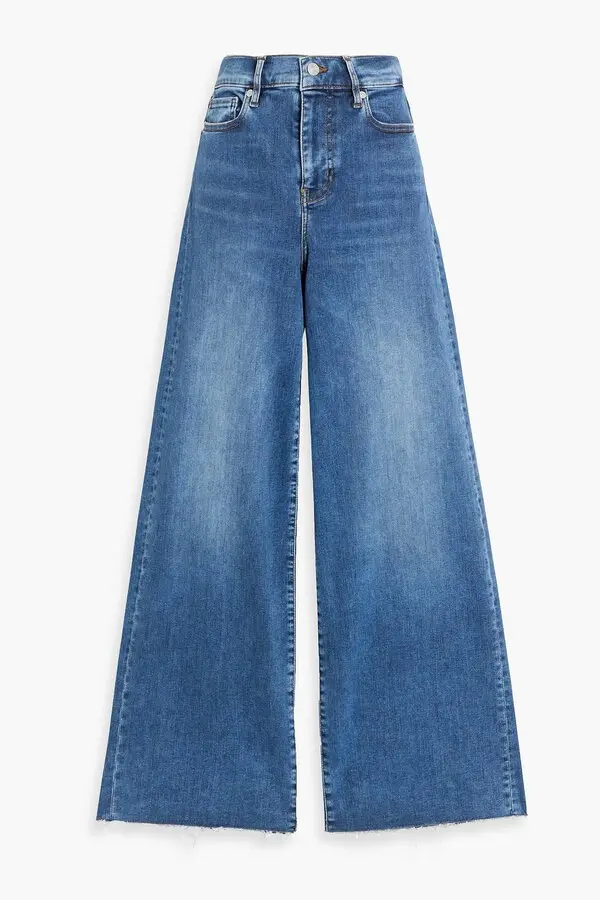 FRAME Le Slim Palazzo High-rise Jeans - Mid Denim
