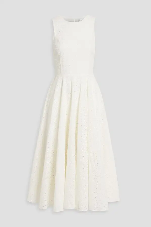 FRAME Broderie Anglaise Cotton Midi Dress