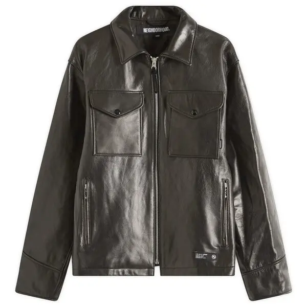 NEIGHBORHOOD Leather Pm Jacket - Black