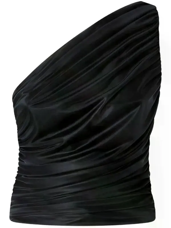 Pinko One-shoulder Tulle Top - Black
