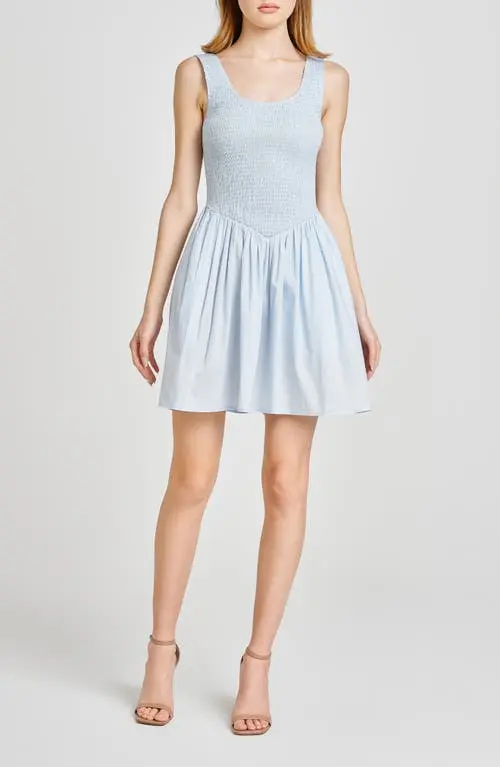 WAYF Dana Smocked Bodice Mini Dress