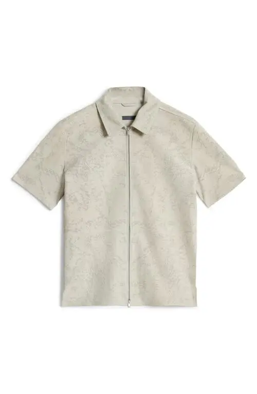 John Varvatos Wade Suede Shirt Jacket - Chalk
