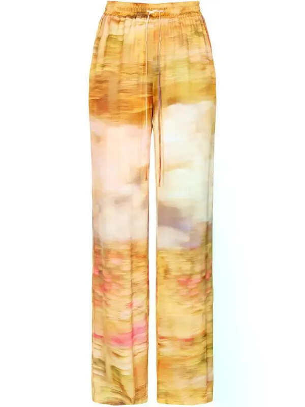 Pinko Abstract-print Trousers - Neutrals