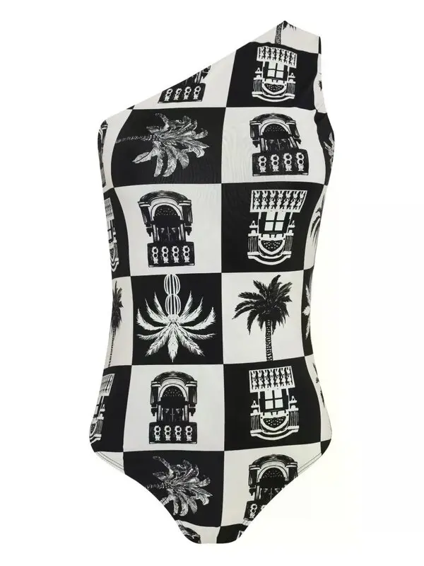 BRIGITTE One-shoulder Graphic One Piece Swimsuit