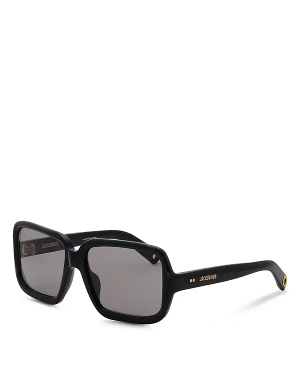 Jacquemus Cabana Rectangle Sunglasses - Black/gold