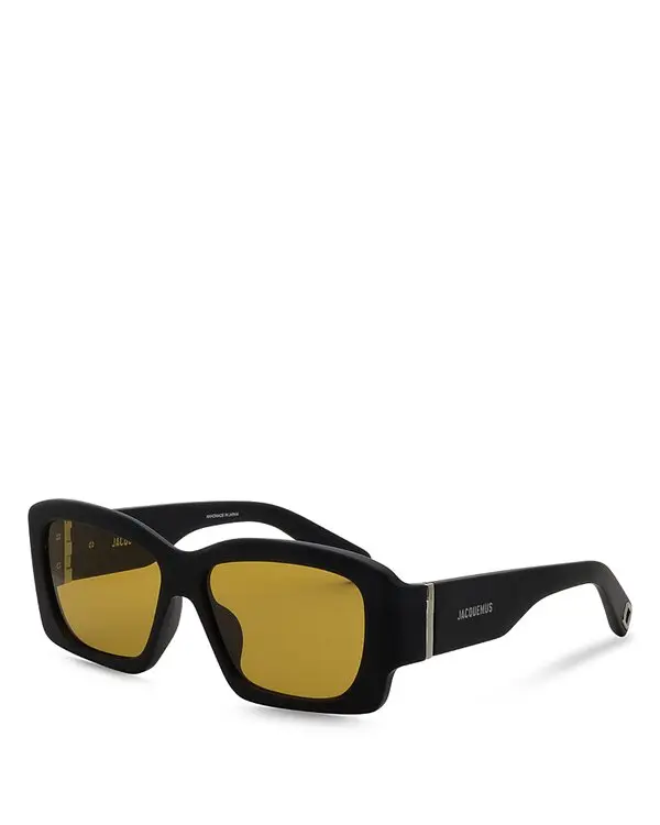 Jacquemus Croisiere 56mm Rectangle Sunglasses - Matte Black