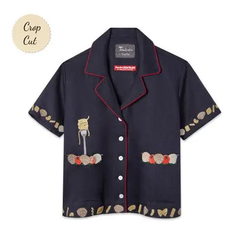TOMBOLO Vongole! Cabana Crop Shirt