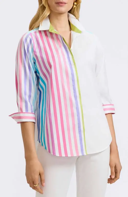 Foxcroft Charlie Striped Button-up Shirt