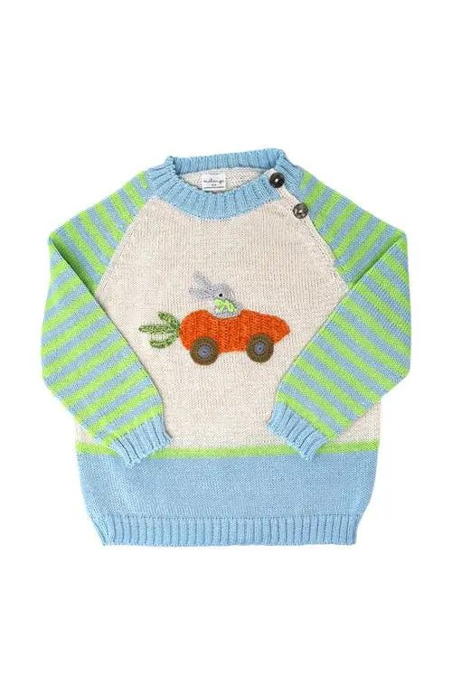 MELANGE COLLECTION Carrot Car Easter Pullover