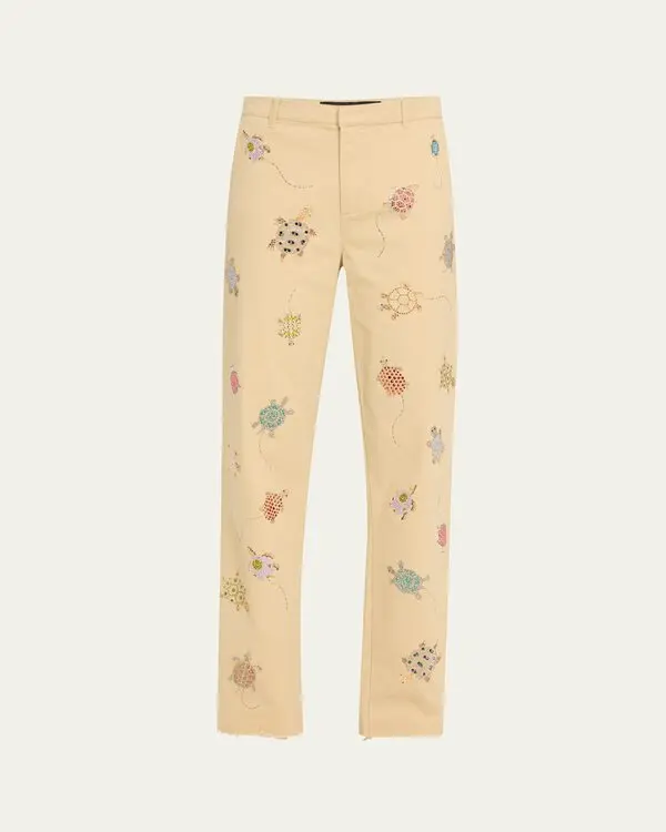 Libertine Turtle Time Straight-leg Chino Pants - Khk